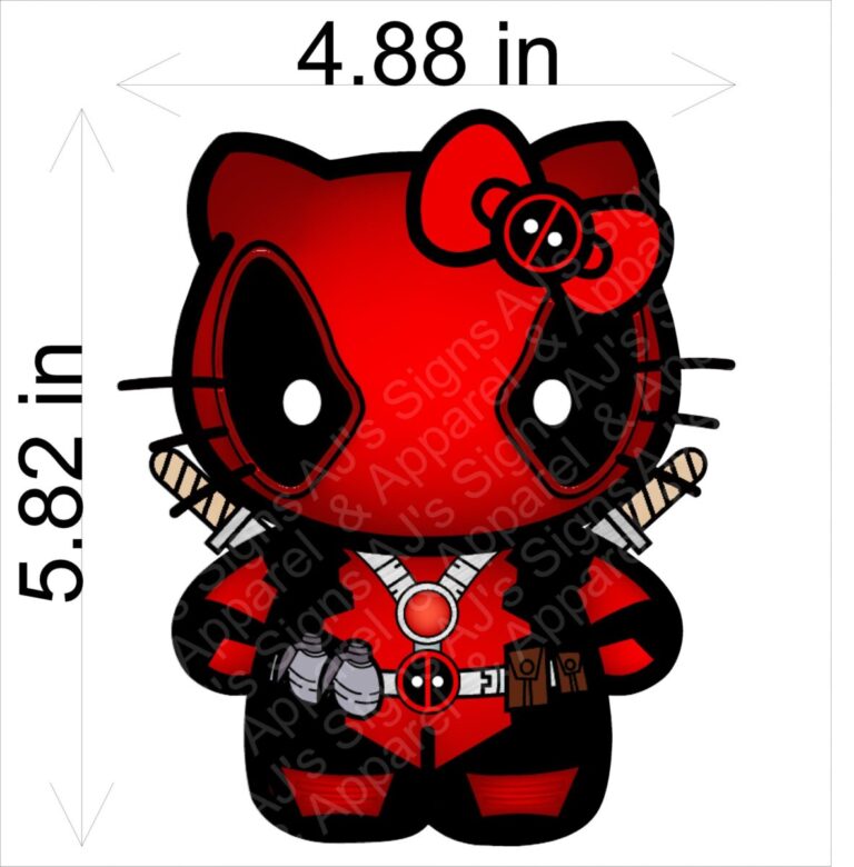 Hello Kitty Deadpool Vinyl Sticker - AJ's Signs & Apparel